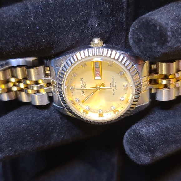 Swanson | Accessories | Womens Vintage Swanson Two Tone Watch W ...